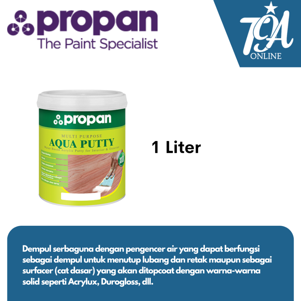 Jual PROPAN Aqua Putty Dempul Kayu Interior & Exterior Water Based 1 KG ...