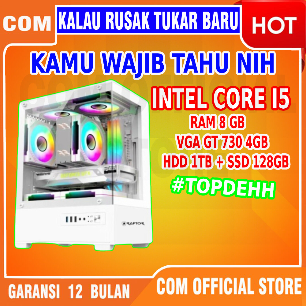 Jual PC Gaming Komputer Computer INTEL CORE I5 Fullset Full Set Ram 8Gb ...