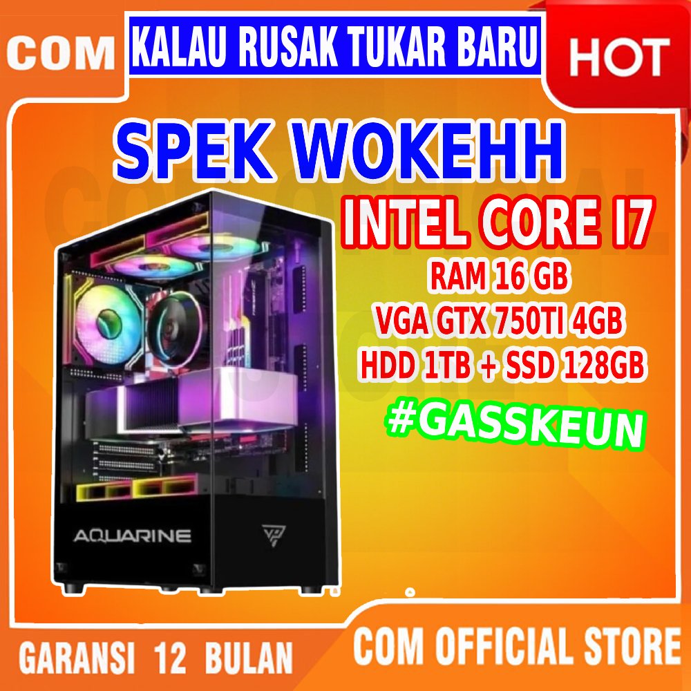 Jual PC GAMING MURAH FULLSET komputer computer RAKITAN I7 RAM 16GB VGA GEFORCE GTX 750 EDITING ...