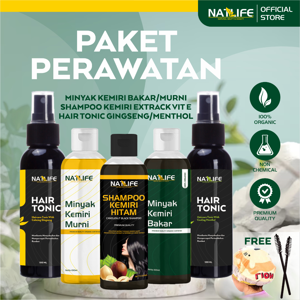 Jual PAKET PERAWATAN RAMBUT NATLIFE KEMIRI BAKAR, SHAMPO KEMIRI ...