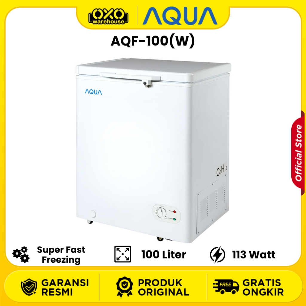 Jual AQUA CHEST FREEZER AQF 100(W) 100 L Pendinginan Optimal Low Watt ...