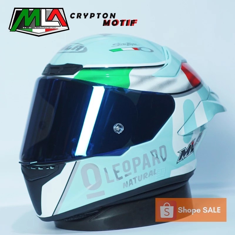 Jual Helm Full Face | MLA TTC Crypton Motif Leopard Essy Gren Visor ...
