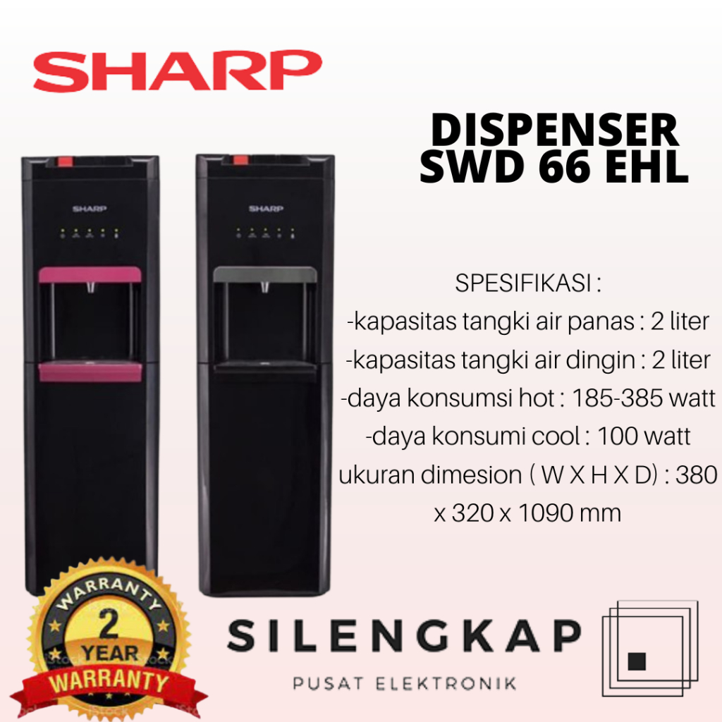 Jual Water Dispenser SHARP Galon Bawah SWD-66EHL-BP/BS Bottom Loading 66EHL | Shopee Indonesia