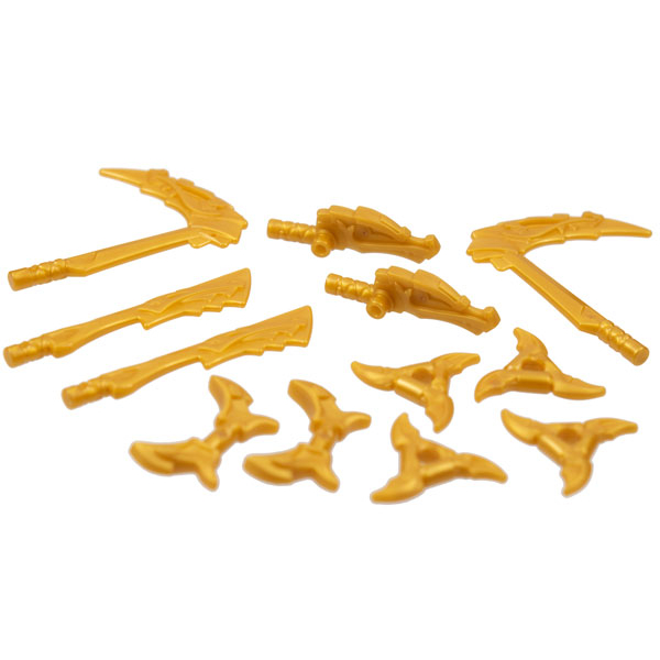 Jual Lego Pearl Gold Part 86125 Minifigure, Weapon Pack Dragon Sickles ...