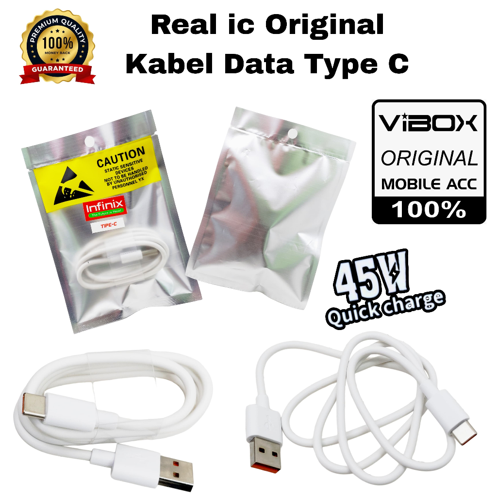 Jual Real ic 45w Original Kabel Data Infinix Type C Usb Fast Charging ...