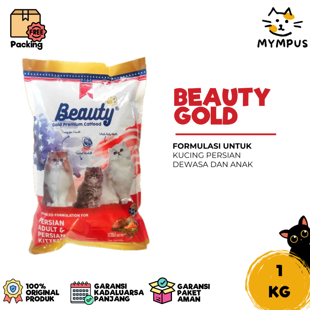 Jual Beauty Gold Persian KITTEN ADULT 1kg Premium Dry Food Makanan Anak ...