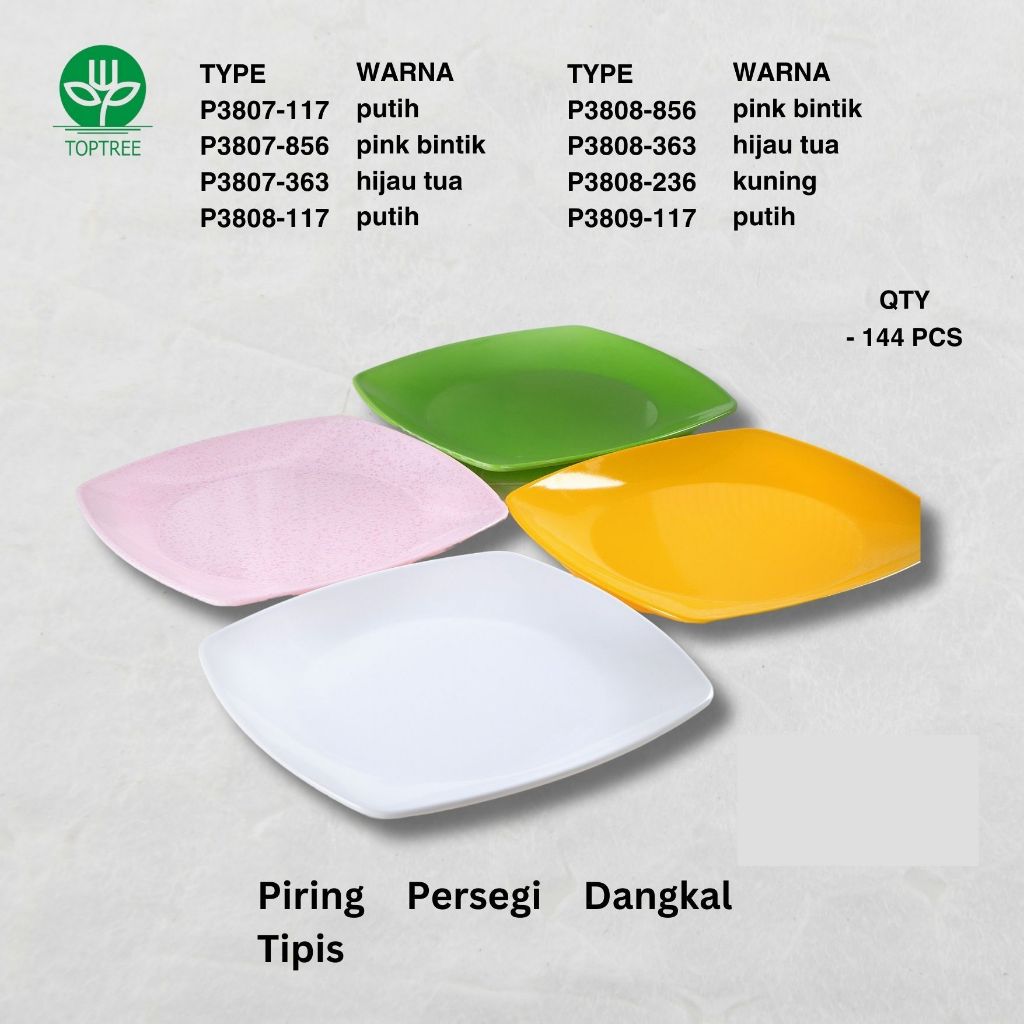 Jual Piring melamin bentuk persegi, piring persegi dangkal, piring ...