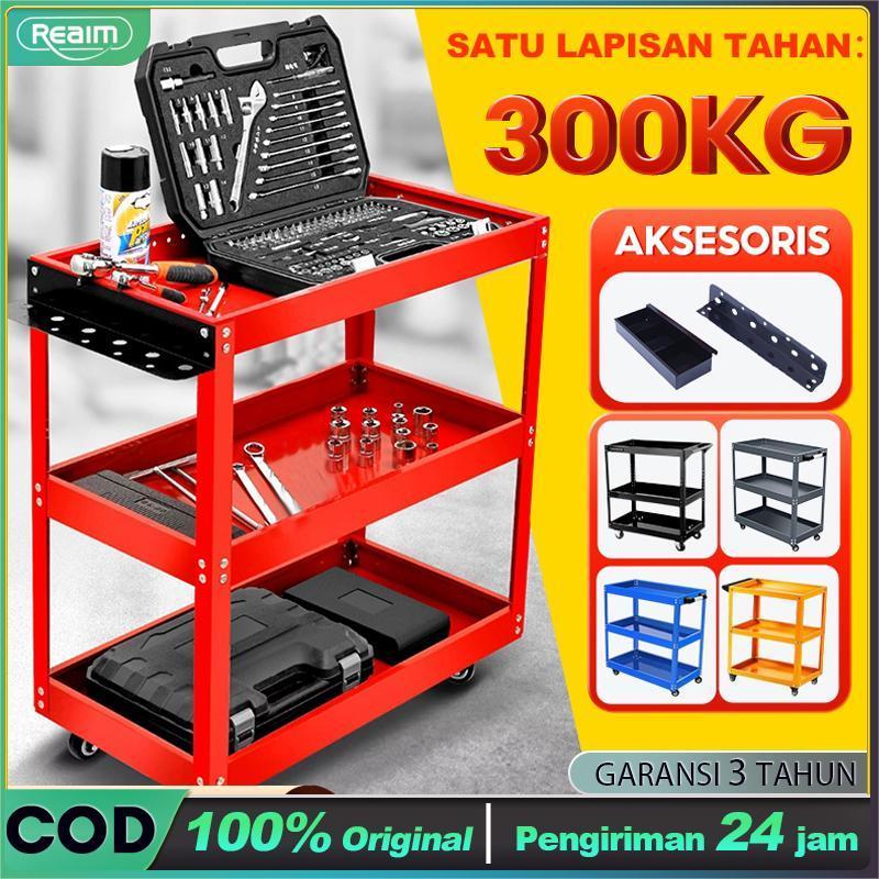 Jual Reaim Troli Bengkel Rak 3 Susun Trolly Besi Trolley Gerobak Alat ...