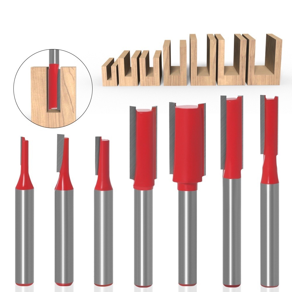 Jual mata Router Straight bit set 7pcs mata profil trimmer milling ...