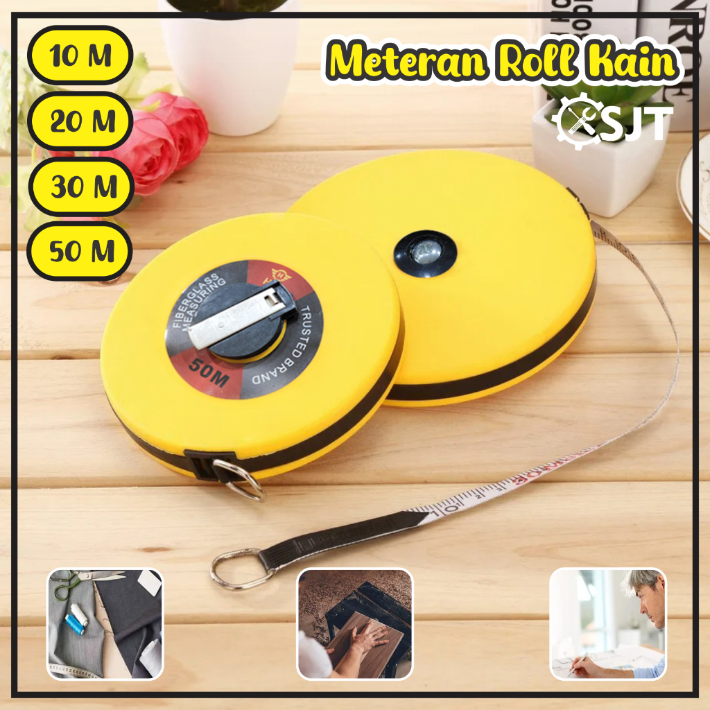 Jual SJT - Meteran Roll Kain Fiberglass 10 20 30 50 Meter / Meteran ...