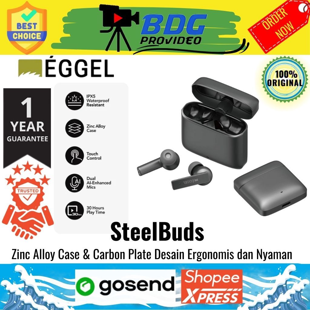 Jual EGGEL SteelBuds / Earbuds Eggel Steel Buds dengan Case Material ...