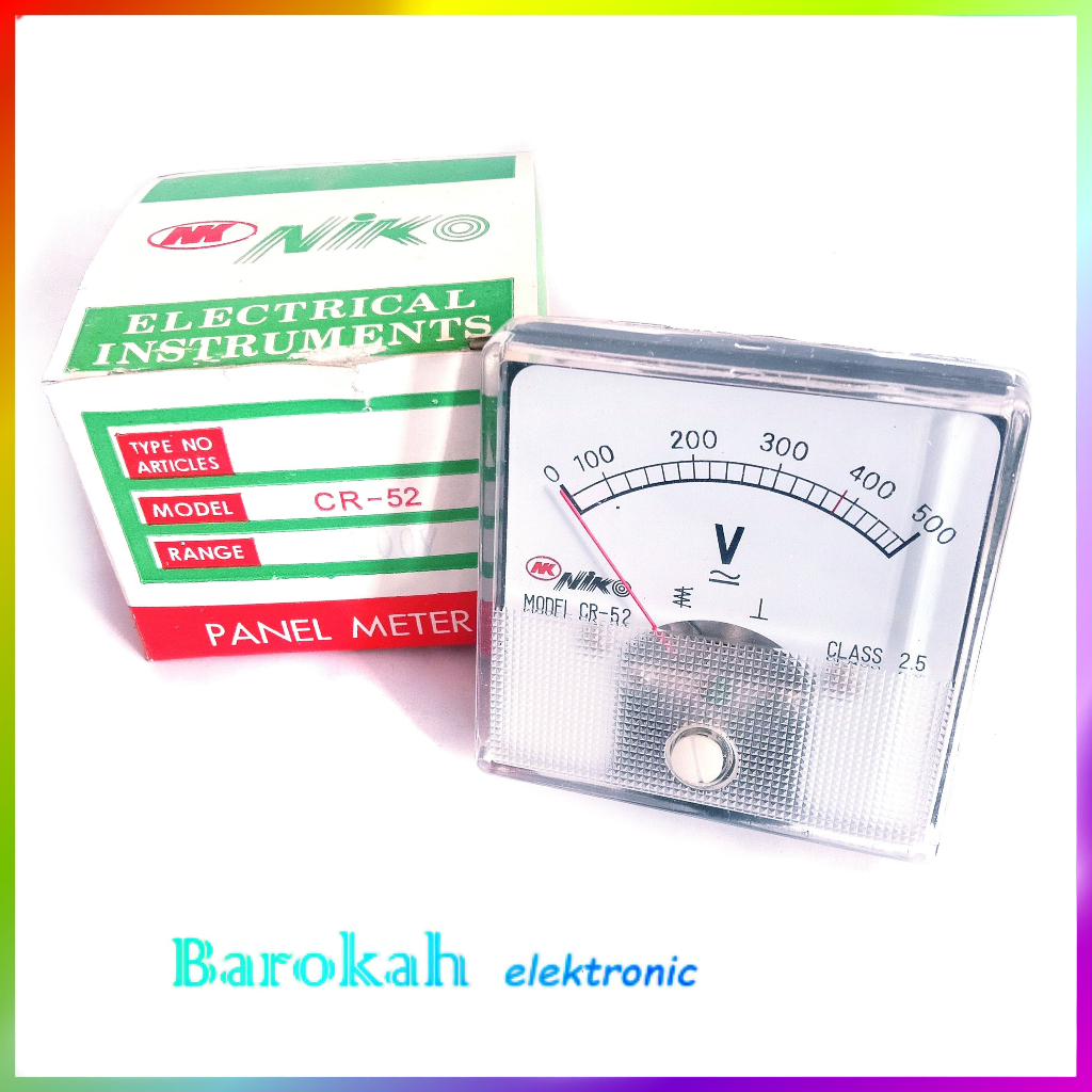 Jual Panel Volt Meter AC/DC 500v Niko CR-52 Analog | Shopee Indonesia