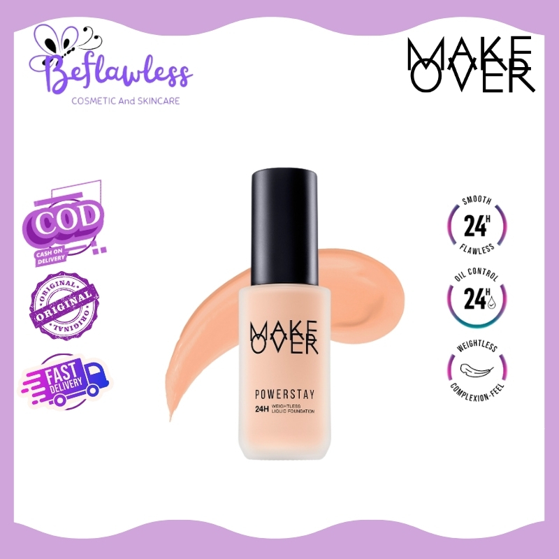 Jual Make Over PowerStay 24H Weightless Liquid Foundation | Shopee ...