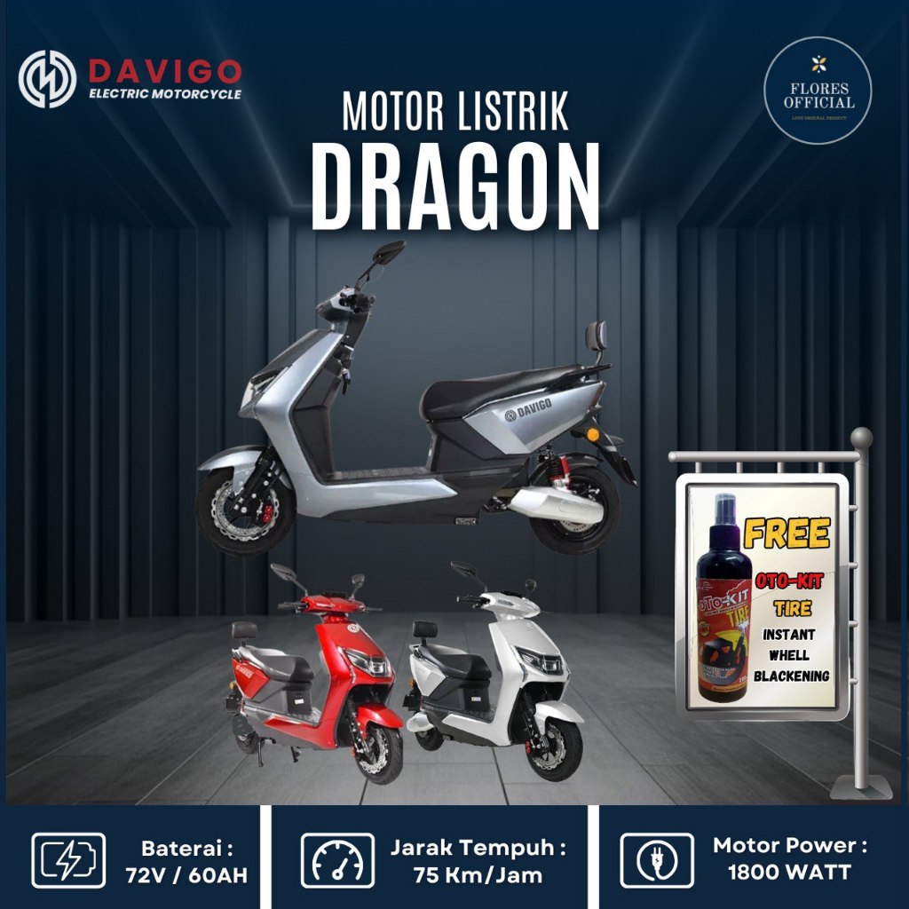 Jual MOTOR LISTRIK DAVIGO DRAGON GARANSI RESMI | Shopee Indonesia
