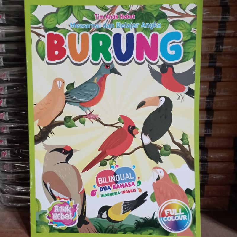 Jual BUKU UNTUK ANAK MEWARNAI DAN BELAJAR ANGKA BURUNG DUA BAHASA INDONESIA-INGGRIS FULL COLOUR ...