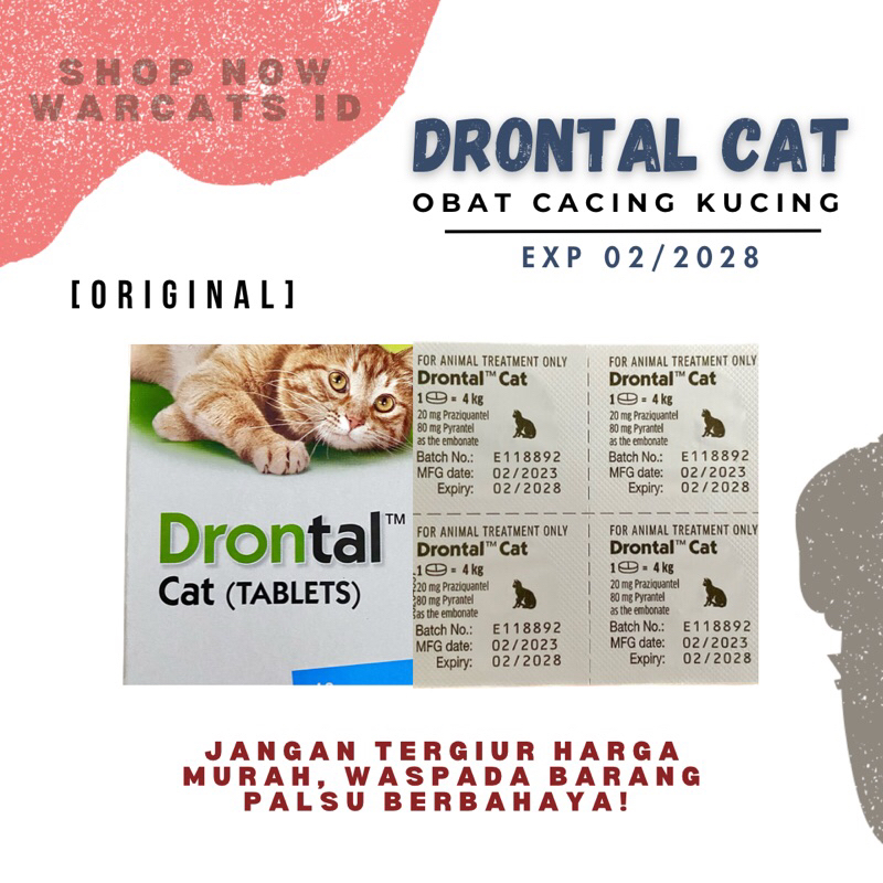 Jual Drontal Cat - Obat Cacing Kucing (1 tablet) | Shopee Indonesia
