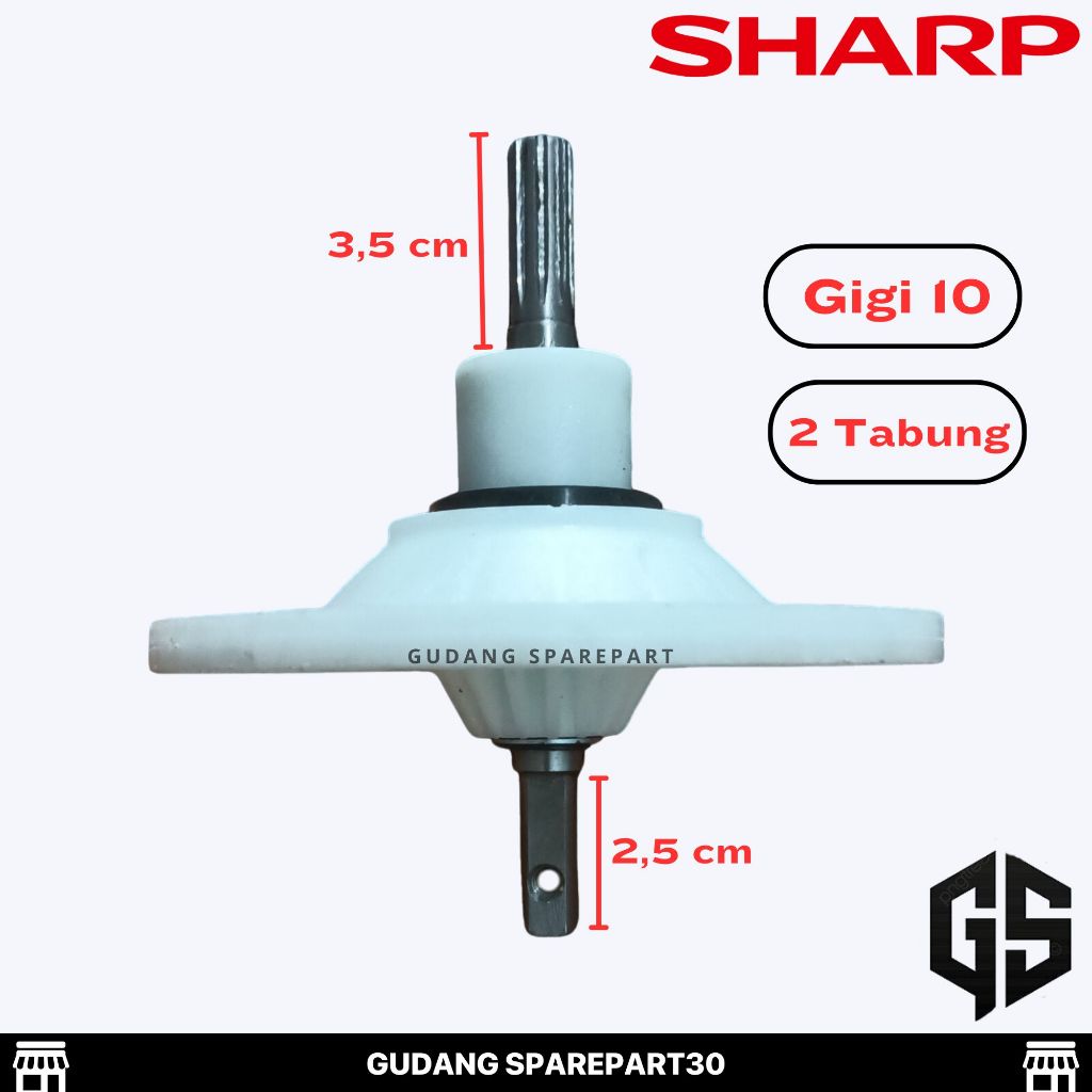 Jual Gearbox Mesin Cuci Sharp Kecil 2 Tabung / Gearbox Sharp Tipis AS ...