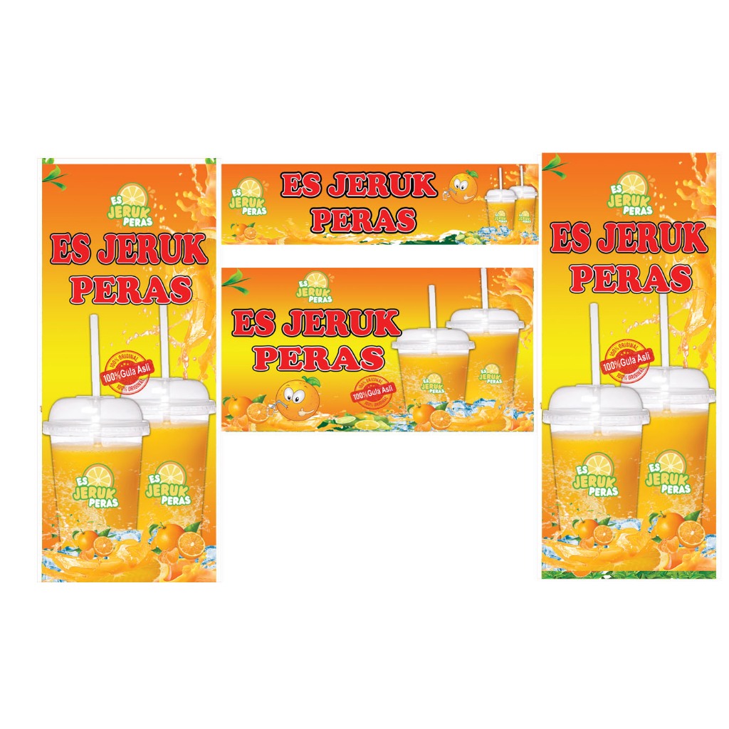 Jual Stiker gerobak booth es jeruk peras gratis request | Shopee Indonesia