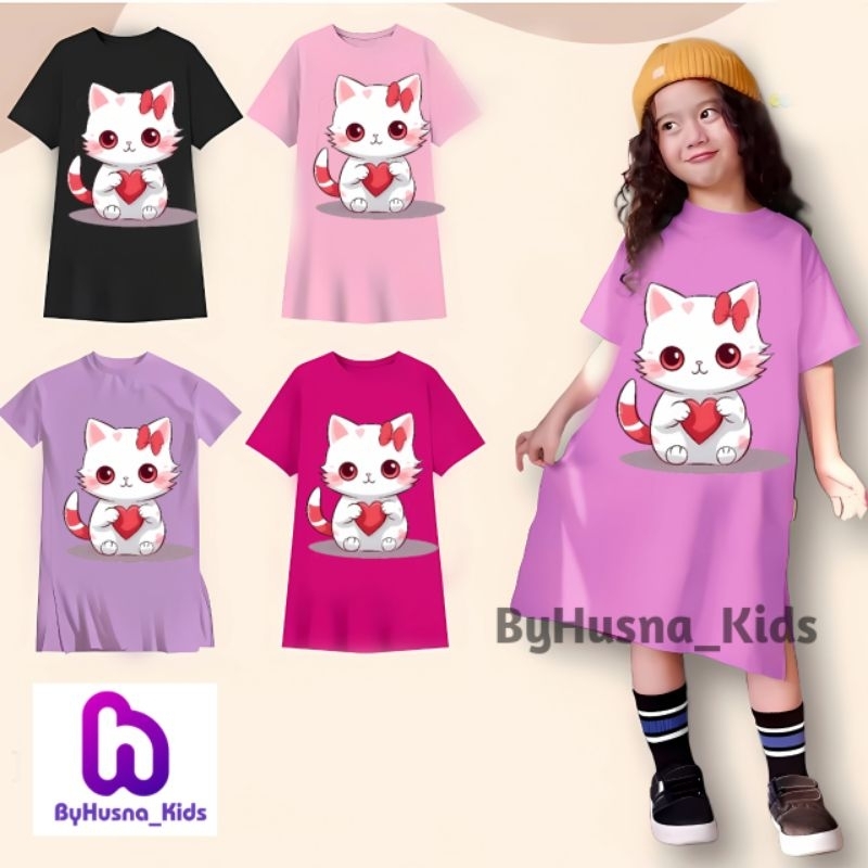 Jual DRESS TUNIK KUCING KAWAII CAT BAJU ANAK KAOS ANAK KARAKTER KUCING ...