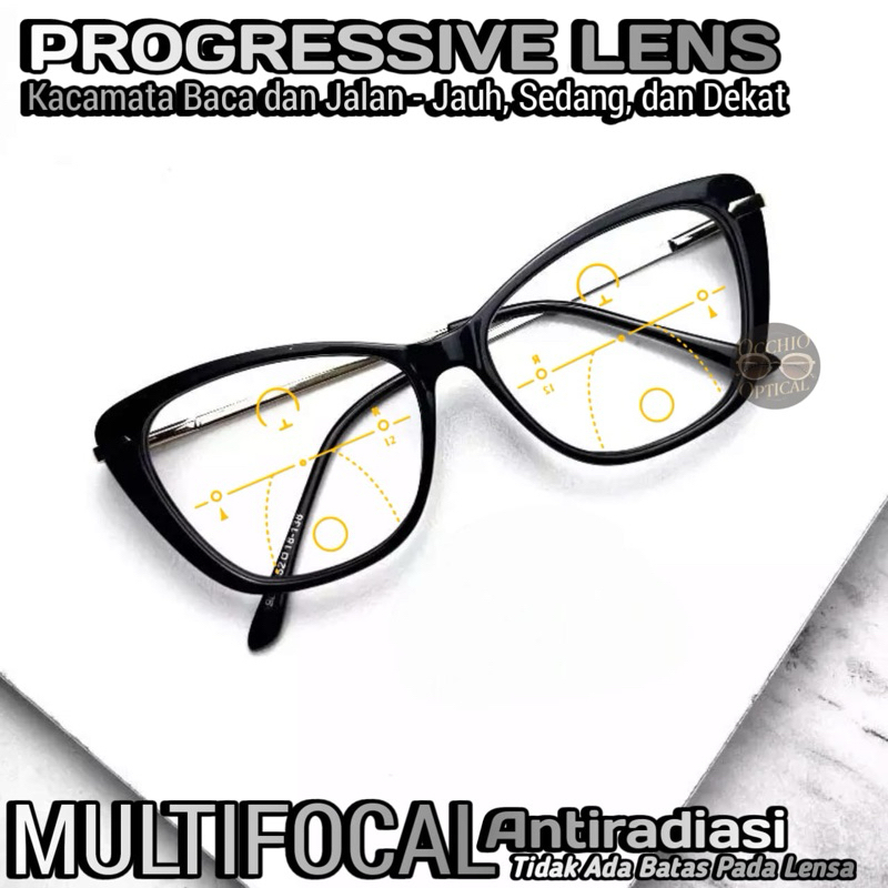 Jual Kacamata Progresif Antiradisi Cat Eye Wanita | Kacamata Baca dan ...