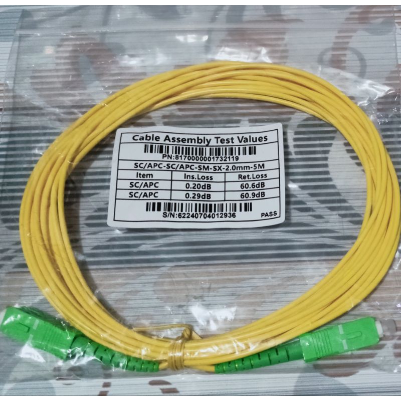 Jual PATCORE SC APC FIBER OPTIC / APC TO UPC 2mm panjang 3M / 5M/ 10M ...