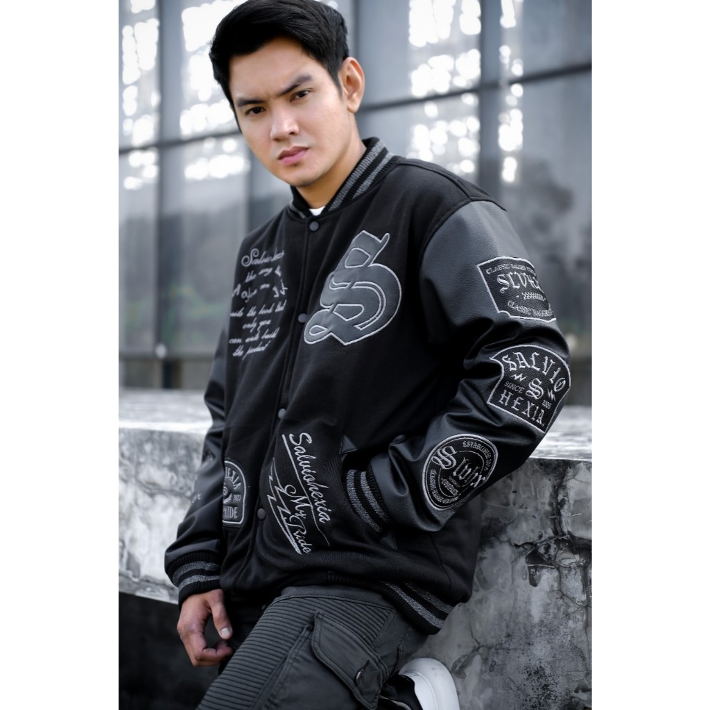 Jual Salvio Hexia Jaket Varsity Pria My Pride Warna Hitam Original ...