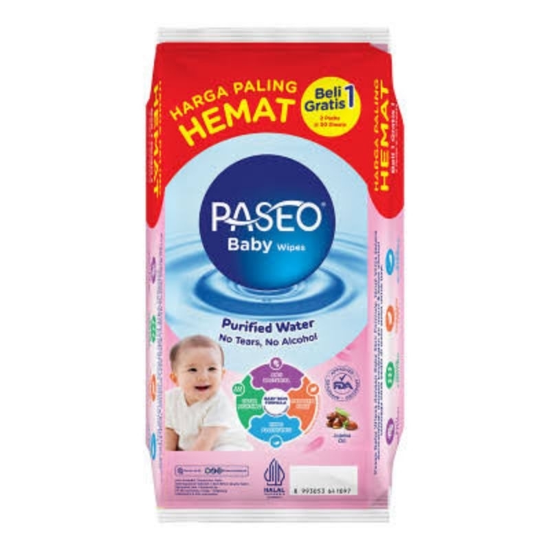 Jual Paseo Baby Wipes 2 Packs 50 Sheet Tisu Basah | Shopee Indonesia