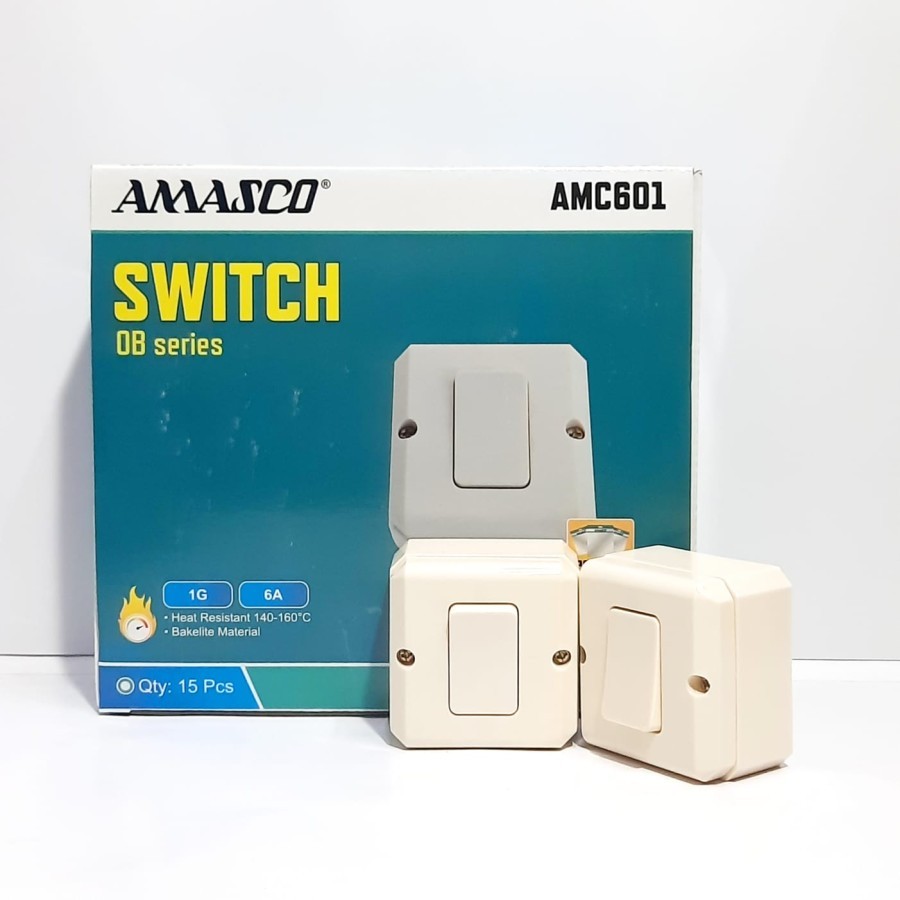 Jual AMASCO SAKLAR OB SERIES 1G AMC601 TUNGGAL | Shopee Indonesia