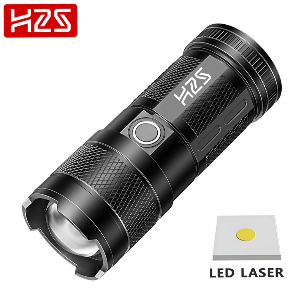 Jual H2S Senter LED Laser Cas COB Zoom in out 9 Mode Waterproof HS-S86 ...