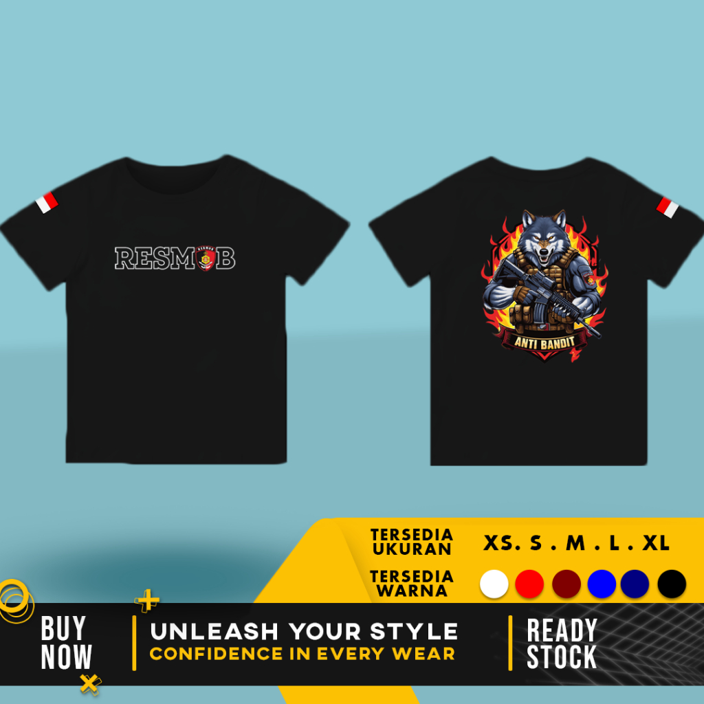 Jual Kaos Anak Baju Polisi Resmob Serigala Anti Bandit | Cotton Combed ...
