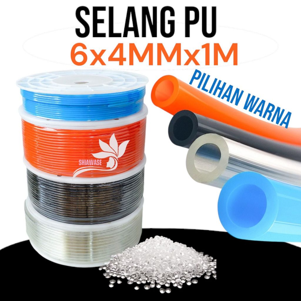 Jual SELANG PU 6mm x 4mm/SELANG PU 6MM/SELANG PU 6x4x1meter/SELANG PU ...