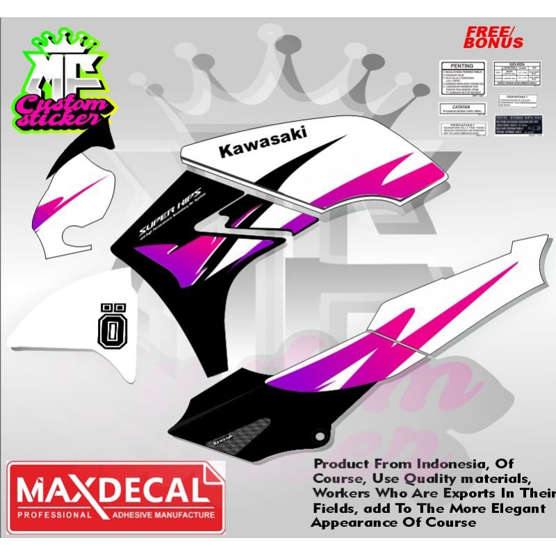 Jual sticker striping ninja super kips custom 01 transparan UV(bisa ...
