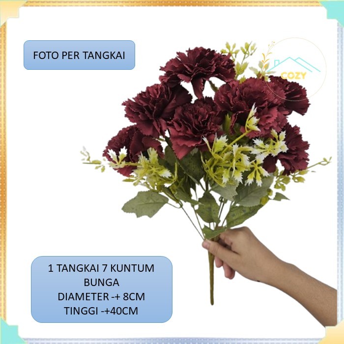 Jual [7 Cabang] Bunga Artificial Carnation / Bunga Palsu Carnation ...