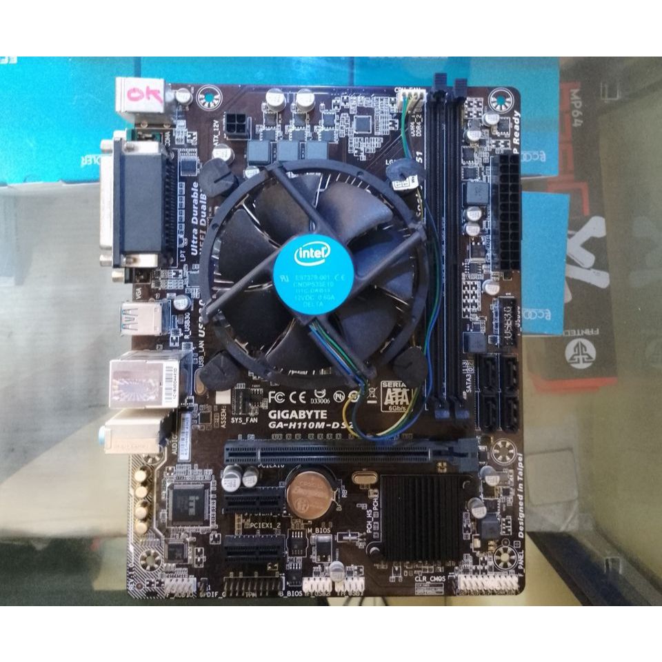 Jual Motherboard Gigabyte H110M + Intel G4560 + Fan Performa mirip i3 6100 | Shopee Indonesia