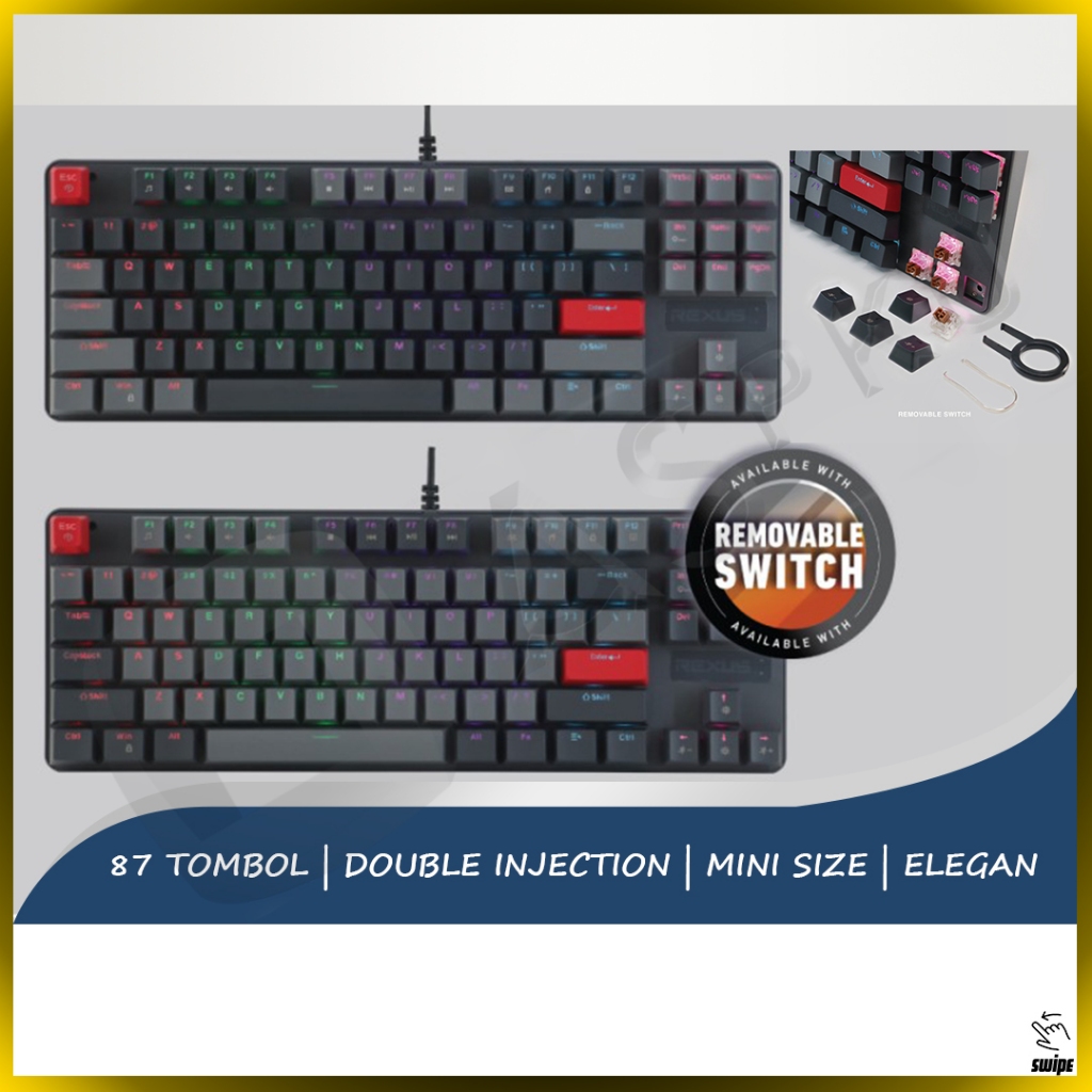 Jual Rexus Keyboard Mechanical Heroic KX4 Gaming 87keys Mekanikal ...