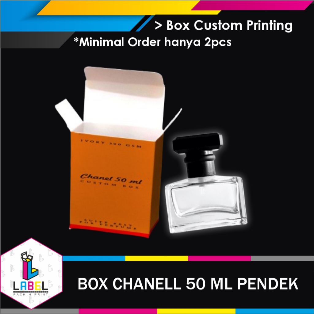 Jual Dus Kemasan / Box parfum Chanell 50ml Botol Pendek Custom Desain ...