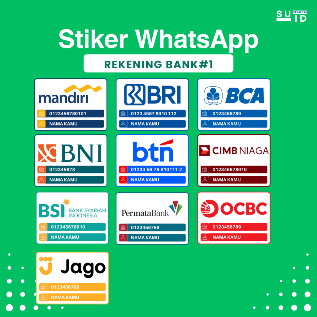 Jual Stiker WhatsApp Rekening Bank dan E-Wallet untuk Chat | Shopee ...