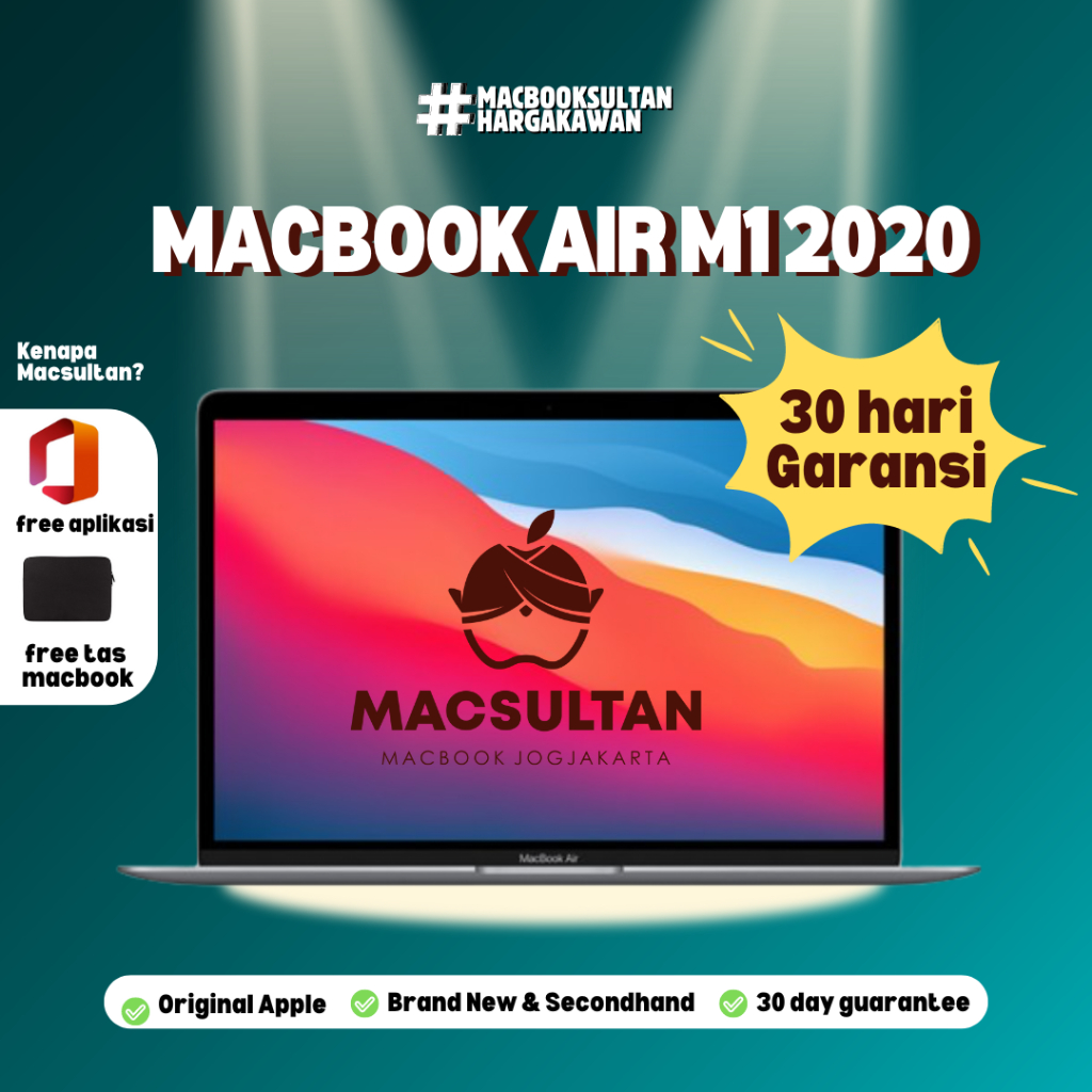 Jual Macbook Air M1 2020 Retina 13" Inch RAM 8/16 GB SSD 128/256/512GB ...