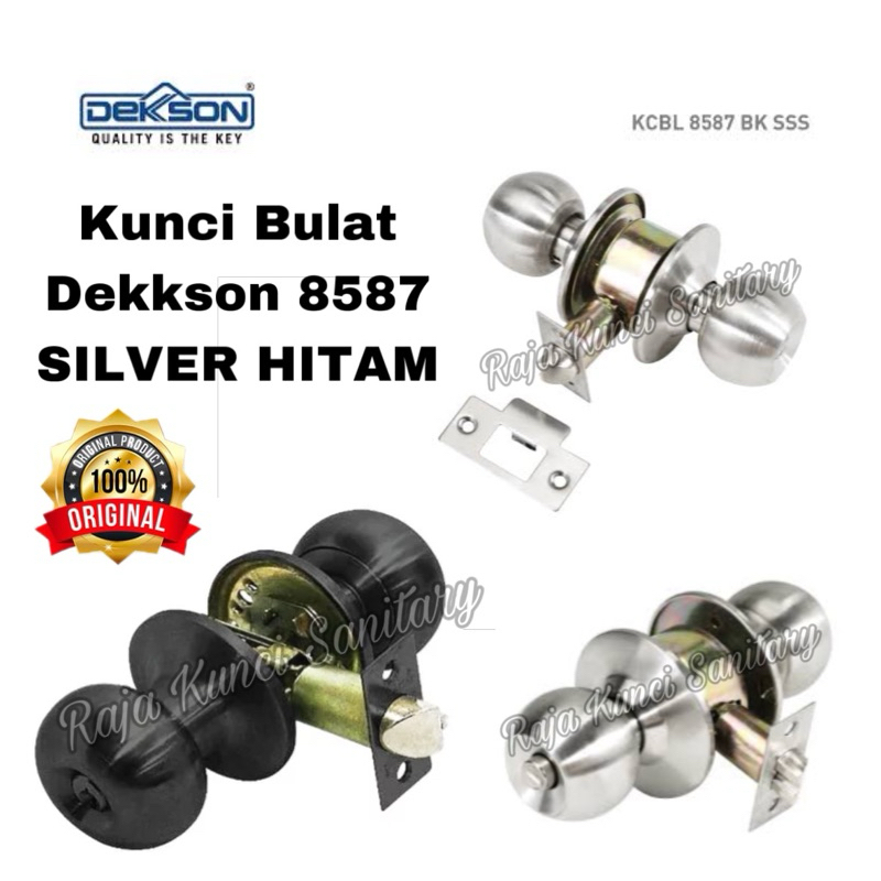Jual Kunci Bulat Kamar Mandi Dekson KCBL 8587 BK/Kunci Pintu WC/Pintu ...