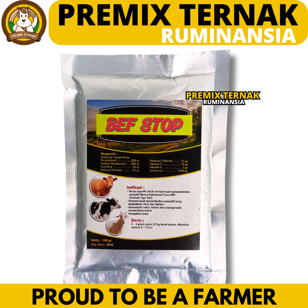 Jual BEF STOP 100 GRAM - Obat Sapi Demam Penurun Panas Ambruk Kembung ...