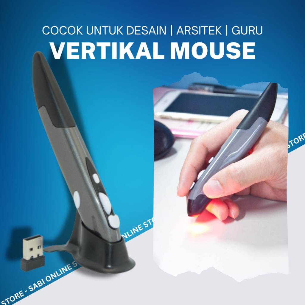 Jual MOUSE PEN VERTIKAL VERTICAL PEN ARSITEK DESIGN DESAIN WIRELESS PC ...