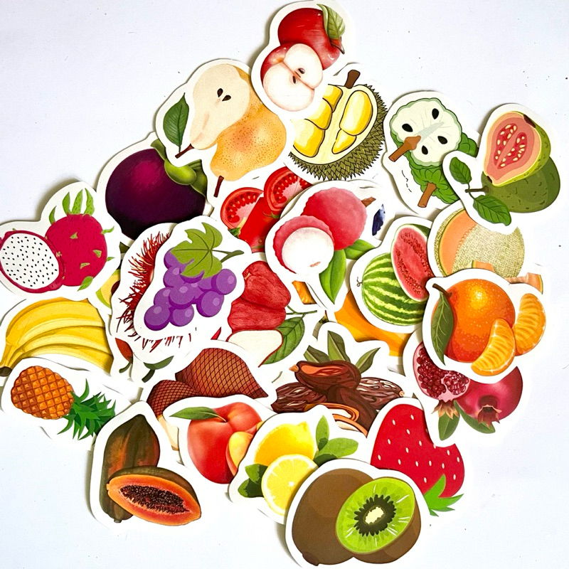 Jual 32 pcs Stiker Buah-buahan | stiker edukasi buah | Shopee Indonesia