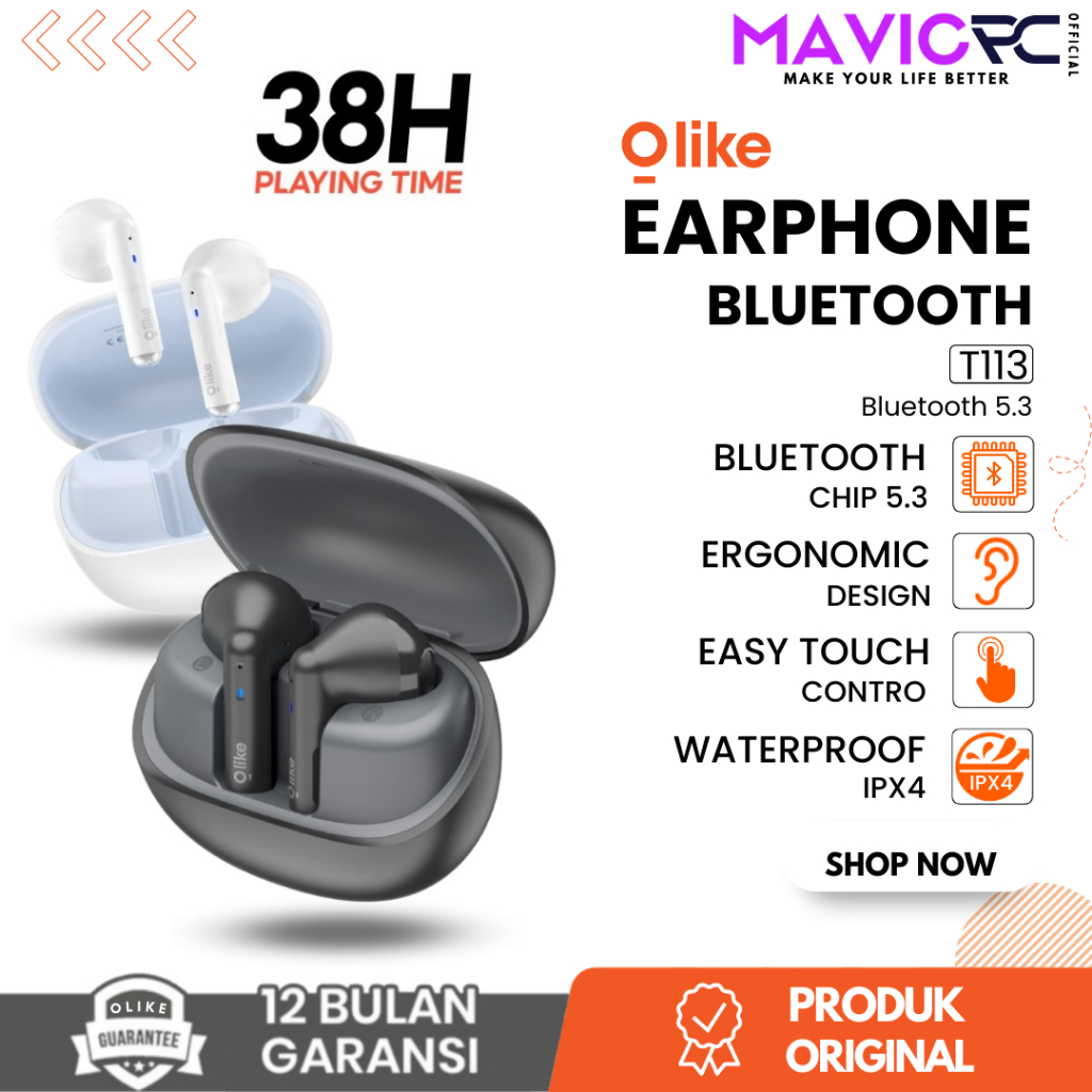 Jual OLIKE TWS T113 38H Playing Time | True Wireless Earphones IPX4 | Headset Bluetooth V5.3 ...