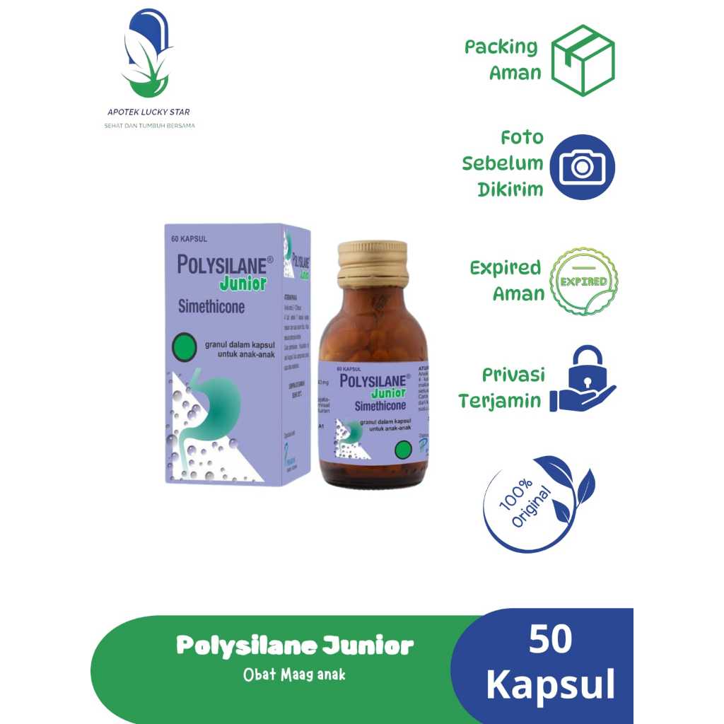 Jual Polysilane Junior 60 Kapsul (Obat Maag Anak) | Shopee Indonesia