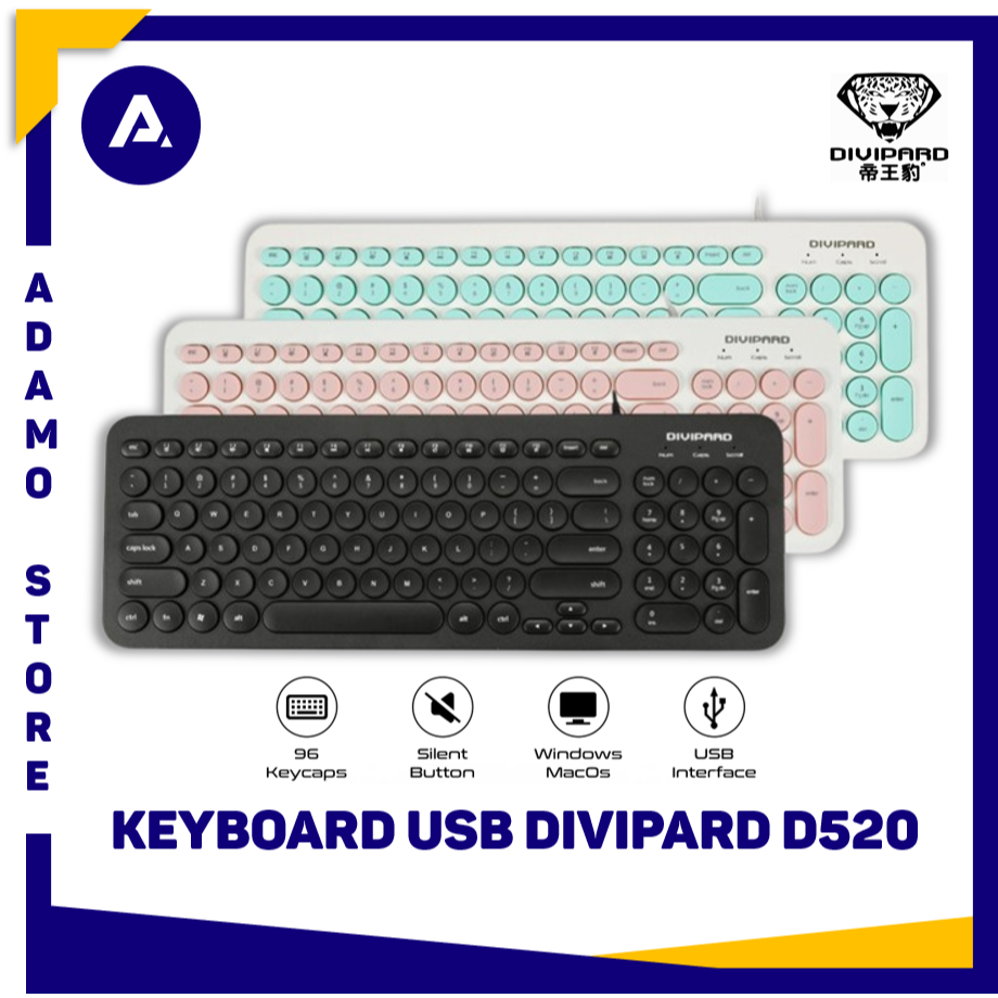 Jual Keyboard Divipard D520 Wired USB Office Keyboard Multimedia ...