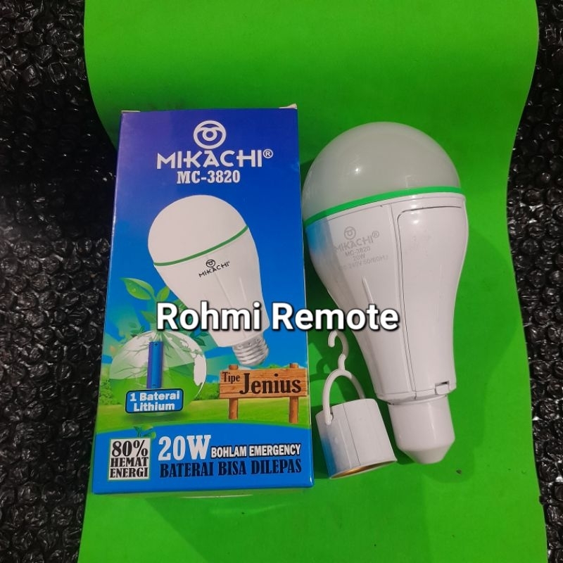 Jual BOHLAM LAMPU LED EMERGENCY MIKACHI 20W 20WAT BATRAI LITHIUM ...