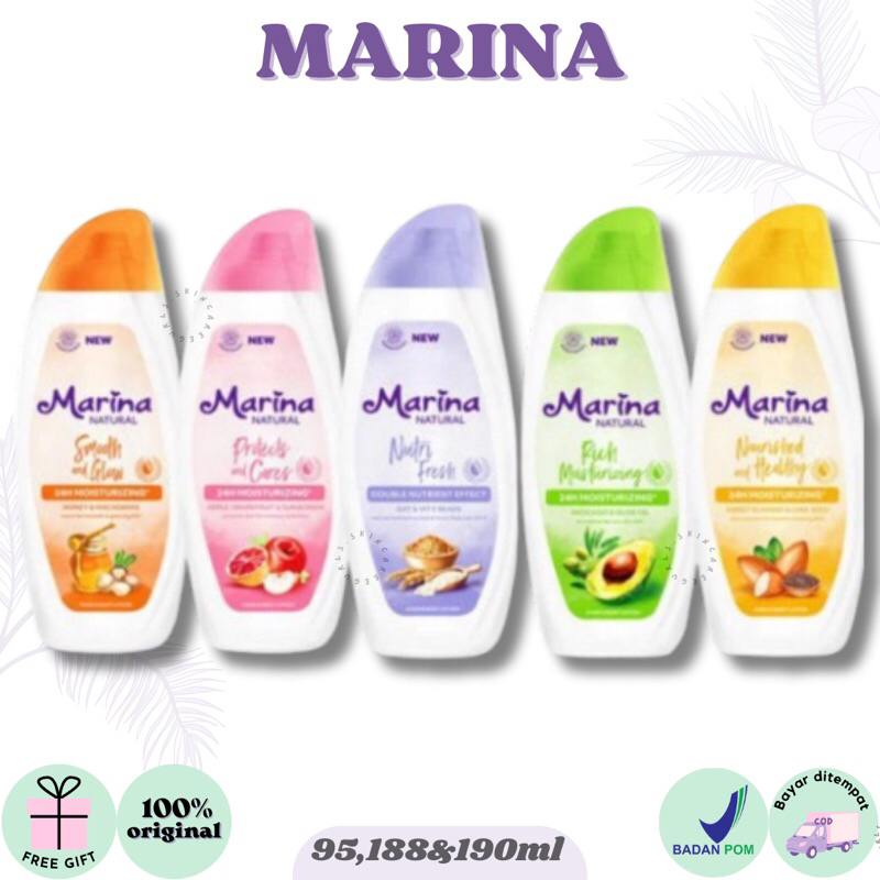 Jual Marina Hand and Body Lotion Natural 95ml , 188ml & 190ml | Marina Body Lotion Natural ...