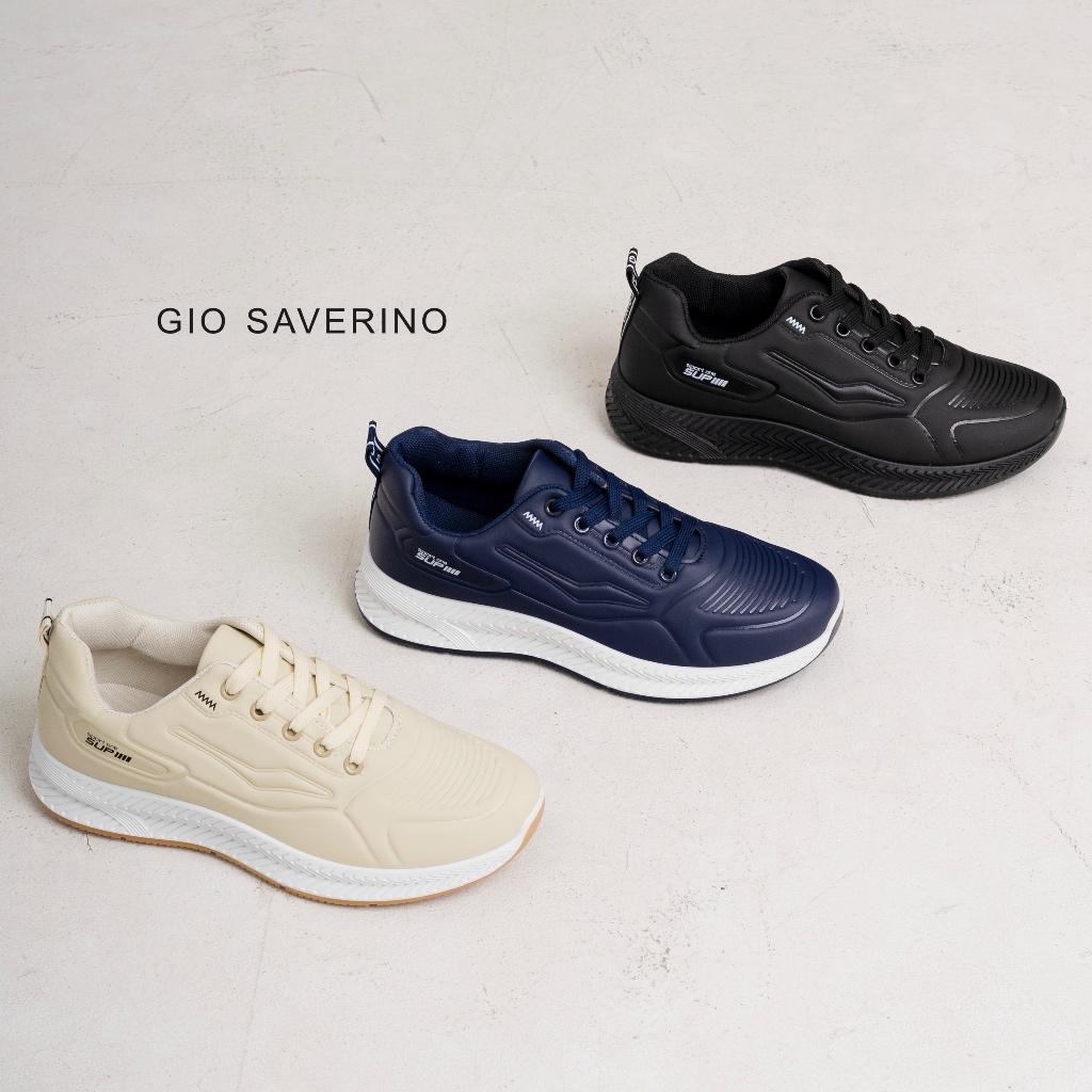 Jual Gio Saverino Sepatu Sneakers Pria Hitam Joker | Shopee Indonesia