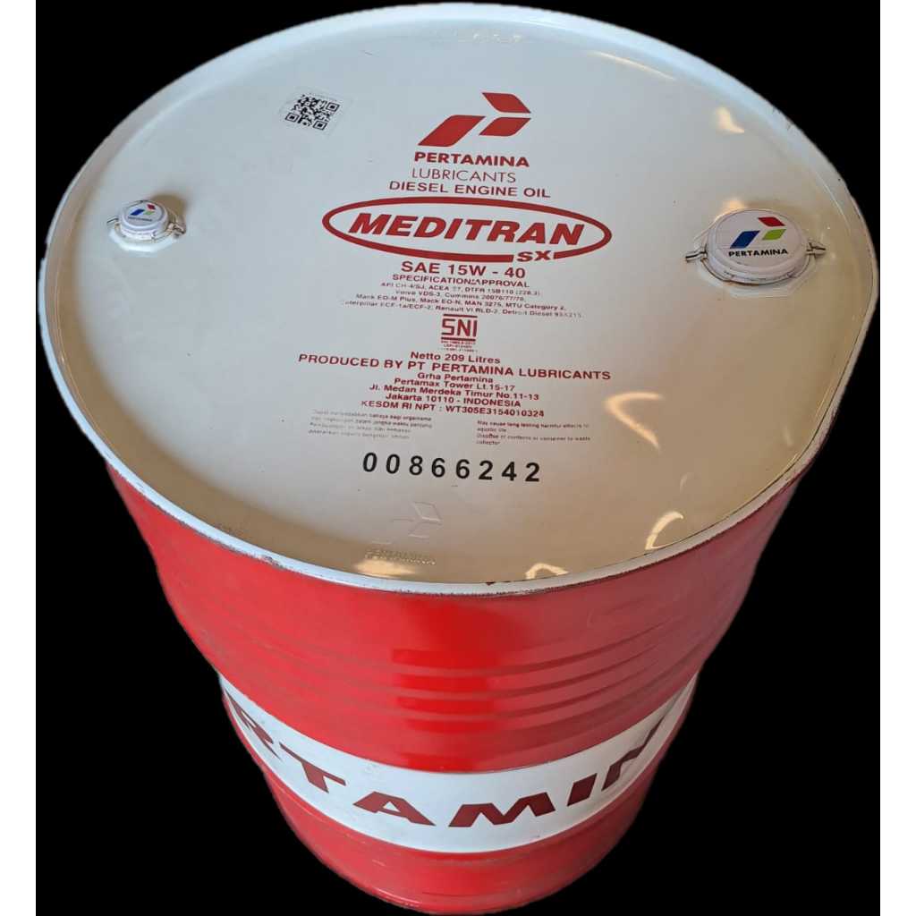 Jual OLI DRUM PERTAMINA MEDITRAN SX 15W-40 CH4 209 LITER BARANG ...