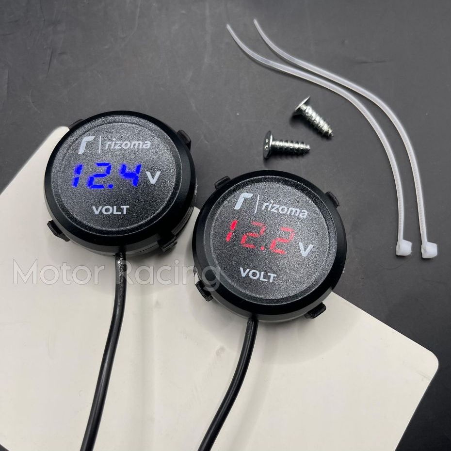 Jual Digital Voltmeter Bulat Pengukur Aki Bulat LED Universal Motor ...